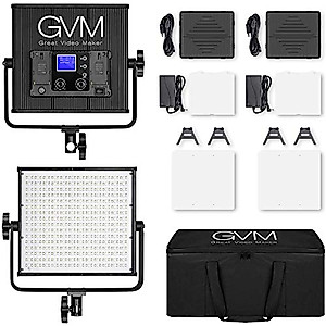 GVM 50RS RGB LED Video Light, 50W Video Lighting Kit with APP Control, 360°Full Color Led Panel Light for Gaming, Streaming, Youtube, Webex, Broadcasting, Web Conference, Aluminum Alloy Shell, CRI 97