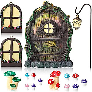 Jetec Christmas Gardening Gnome Statue Elf Out The Door Tree Hugger Resin Mushroom Miniature Gnome Home Window Figurine for Trees Yard Garden Sculpture Decoration Supplies(Cool Style)