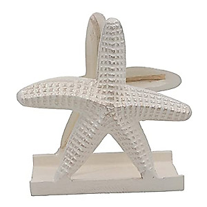THDC Nautical Napkin Holder, Lunch, Dinner, Nautical Collection Napkin Holder, Made Of Metal (Star Off-White)