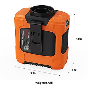 CHARMPㅤ Waist Fan - Portable Neck Fan with 10000mAh Battery, 24-Hour Runtime, LED SOS Light, 3 Speeds, 15500RPM Strong Airflow - Ideal Belt Clip Fan for Jobsite, Farming, Fishing