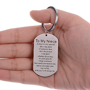 Niece Gift Keychain from Aunt Uncle to My Niece Keyring for Best Niece Nieces Christmas Birthday Gifts for Women Girls Niece from Auntie