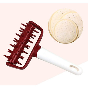 Pizza Dough Docker Docker Dough Bubble killer Time-Saver Pizza Dough Roller Docker Dough Blistering Killer (Red)
