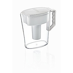 Brita Water Pitcher, Slim, Capacity, Includes One Advanced Filter, White - 5 Cup Size