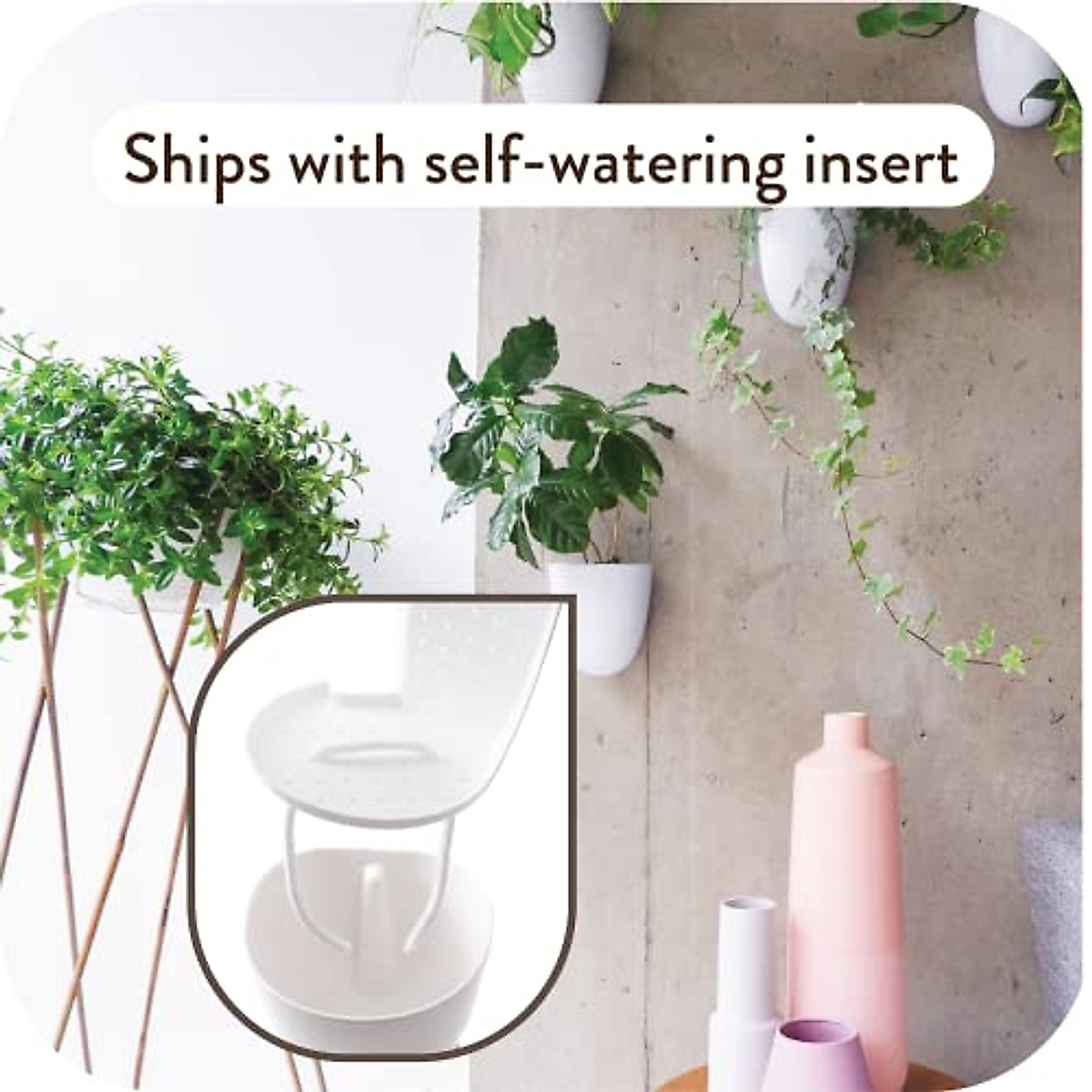 Make Good Virgo Self-Watering Wall Planters (Set of 6) - Easy to Water and Install - Lightweight - Design Your Own Vertical Garden - Wall Planters for Indoor Plants