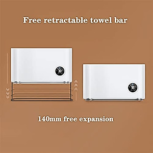 Outdoor Garden Heater Ceramic Heater, Wall Mounted Bathroom Heater with Touch Screen and Retractable Towel Bar, 2200W Fast Heating, 3 Modes, 2H Timer, Overheating Protection Patio
