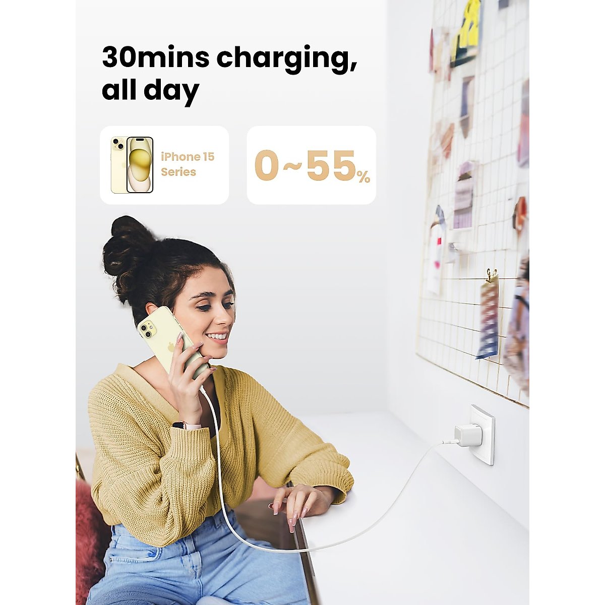 UGREEN 30W USB C Charger, Nexode Foldable GaN PPS Compact Fast Wall Charger Block, USB-C Power Adapter for iPhone 15 Pro Max/14/13, Galaxy S23 Ultra, Google Pixel 7, MacBook Air, iPad Pro (White)