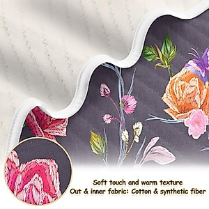 Kigai Floral Bird Pattern Baby Blanket for Boys Girls, Swaddle Blankets Soft Cozy Nursery Receiving Blankets Travel Blanket Throw Blankets for Toddler Newborn, 30 x 40 Inch