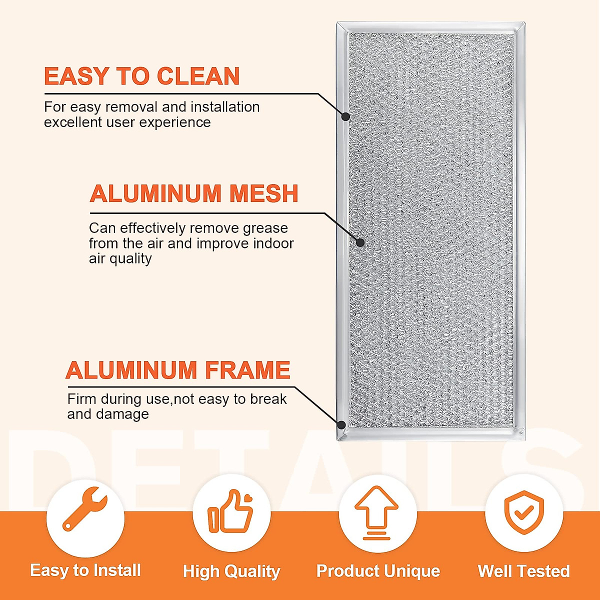 Beaquicy W10208631A Microwaves Grease Filter Approx. 13" x 6"- Replacement for Whirlpool GE Microwaves 3 Pack