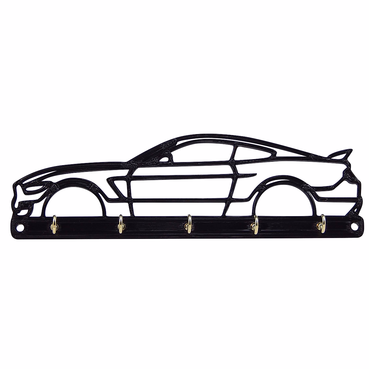 Generic Key Holder Hanger Rack Compatible with 2017 Ford Mustang GT350 S550 6th Gen Sixth Generation Keys and Keychains Accessory Silhouette Wall Art, Black