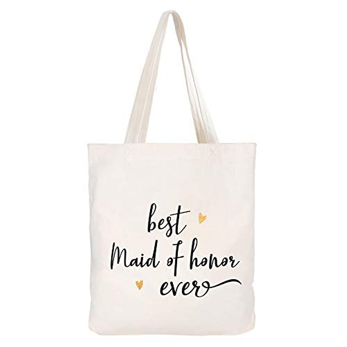 CARAKNOTS Bridesmaid Gifts Maid of Honor Bag Canvas Bridesmaid Bags Wedding Bridal Shower gifts Bachelorette Party Gifts for Bridesmaid Tote Bag with Pocket Cotton