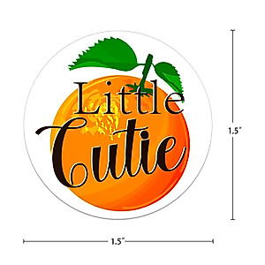 XJF Little Cutie Baby Shower Label Stickers,36pcs Baby Shower Stickers,1.5In Orange Baby Shower Stickers,Little Cutie Gift Wrap for Envelope Seals Boxes Baby Shower Party Favor, TZ LP CZ 1