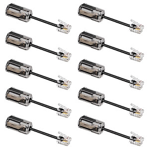 Uvital Telephone Cord Detangler(10 Pack), Anti-Tangle Telephone Handset Cable 360 Degree Rotating Landline Swivel Cord Untangler Black
