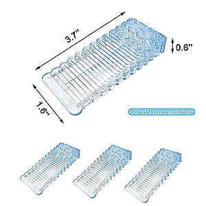 BlingKingdom 3pcs Clear Rubber Door Stops Premium Door Wedge Anti Slip Door Stops Silicone Door Wedge Heavy Duty Door Stops Wedge for Tiles Wood and Laminate Floor (Transparent Blue)