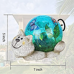 DREAM GARDEN Garden Statues - Solar Lights Garden Decorations Solar Sculptures Lawn Cat Ornaments for Outdoor Yard Patio Decor