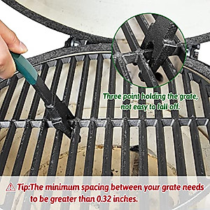 OLIGAI Grill Grate Lifter Gripper Kamado Grill Accessories,Cast Iron Grid Lifter for Big Green Egg,Grill Grate Lifter fit Most Charcoal Grills and Gas Grills,Grill Accessories for Moving Hot Plate