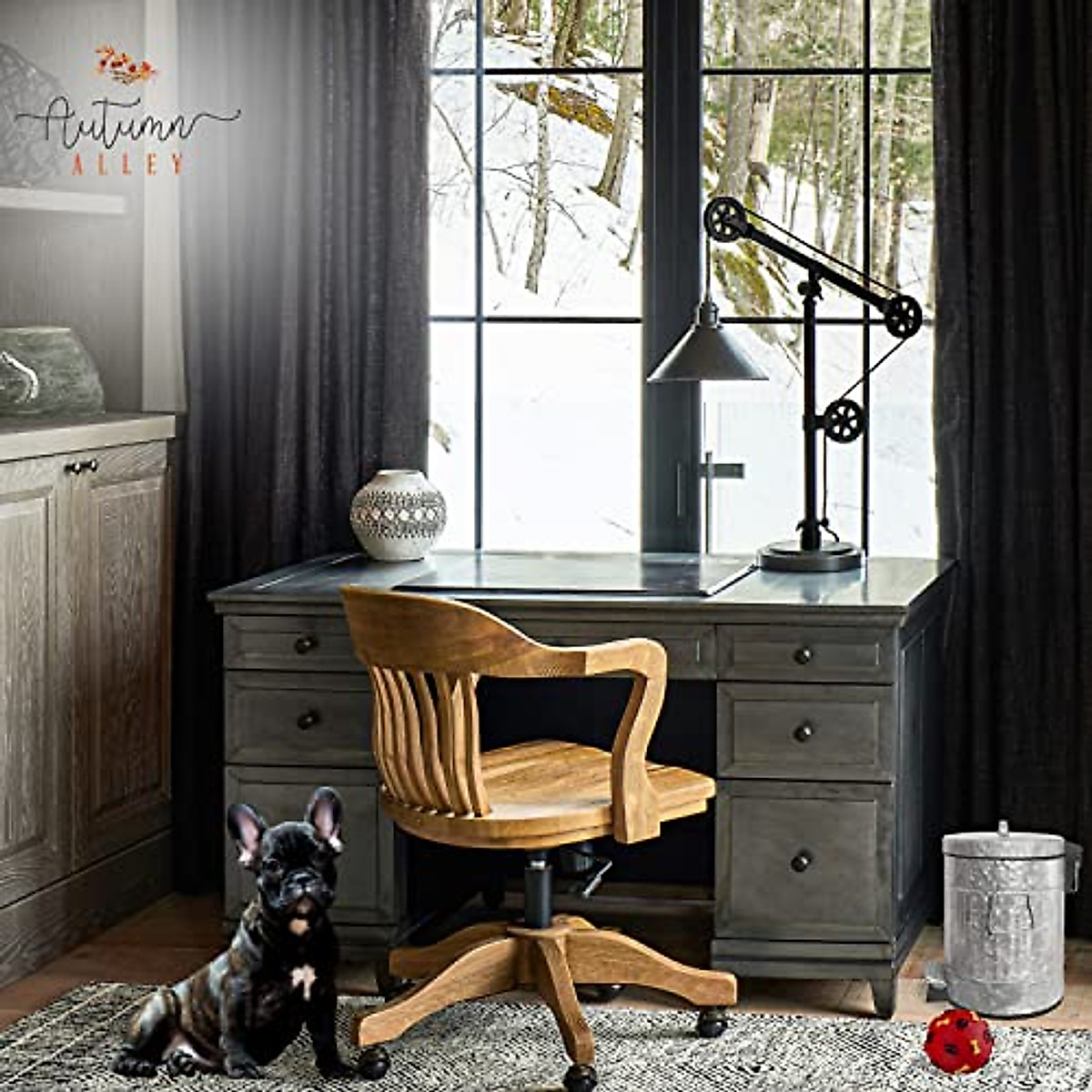 Autumn Alley Farmhouse Bathroom Trash Can - Galvanized Trash Can with Lid and Pedal for Rustic Bathroom, Farmhouse Kitchen Trash Can, Country Home Décor, 5L, 1.3 Gallon, Galvanized Grey