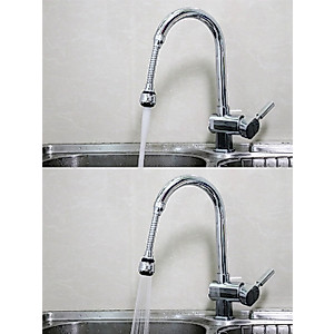 Castuvy 360-Degree Rotating Double-Sided 2 Spray Mode Faucet Water Saving Device, Splash Faucet, Water Saving Flow 2.0 GPM, Silver Chrome, Two Kinds of Specifications, Sets of 4