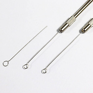 ADAMAS-BETA 2Pcs Reusable Inoculating Loop Metal Inoculation Loop Mycology with 90Pcs Nichrome Needle Tips Inoculation Rings Rods for Laboratory