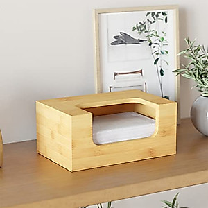 SpaceAid Dryer Sheet Holder with Opening and Labels, Laundry Softener Dryer Sheets Dispenser for Home Laundry Room Farmhouse Decor, Organization and Storage, Bamboo Box Container Organizer