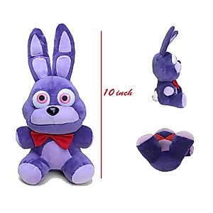 VHAZAHT 10" Toy Bonnie Plush - Adorable Bunny Stuffed Toys - Withered Glitchtrap Plushie Toy Freddy Game Fans Peluche De Soft Huggable Dolls - Party Decorations Birthday Gifts Kids Teens