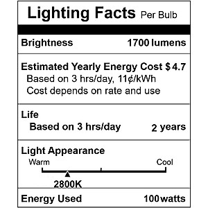 Vinaco E11 Light Bulb, 2 Pack E11 Halogen Bulb 100W Long Lasting Lifespan, T4 E11 Dimmable, High Output 1700LM JDE11 120V 100W with E11 Mini Candelabra Base, 2800K Warm White E11 Bulb