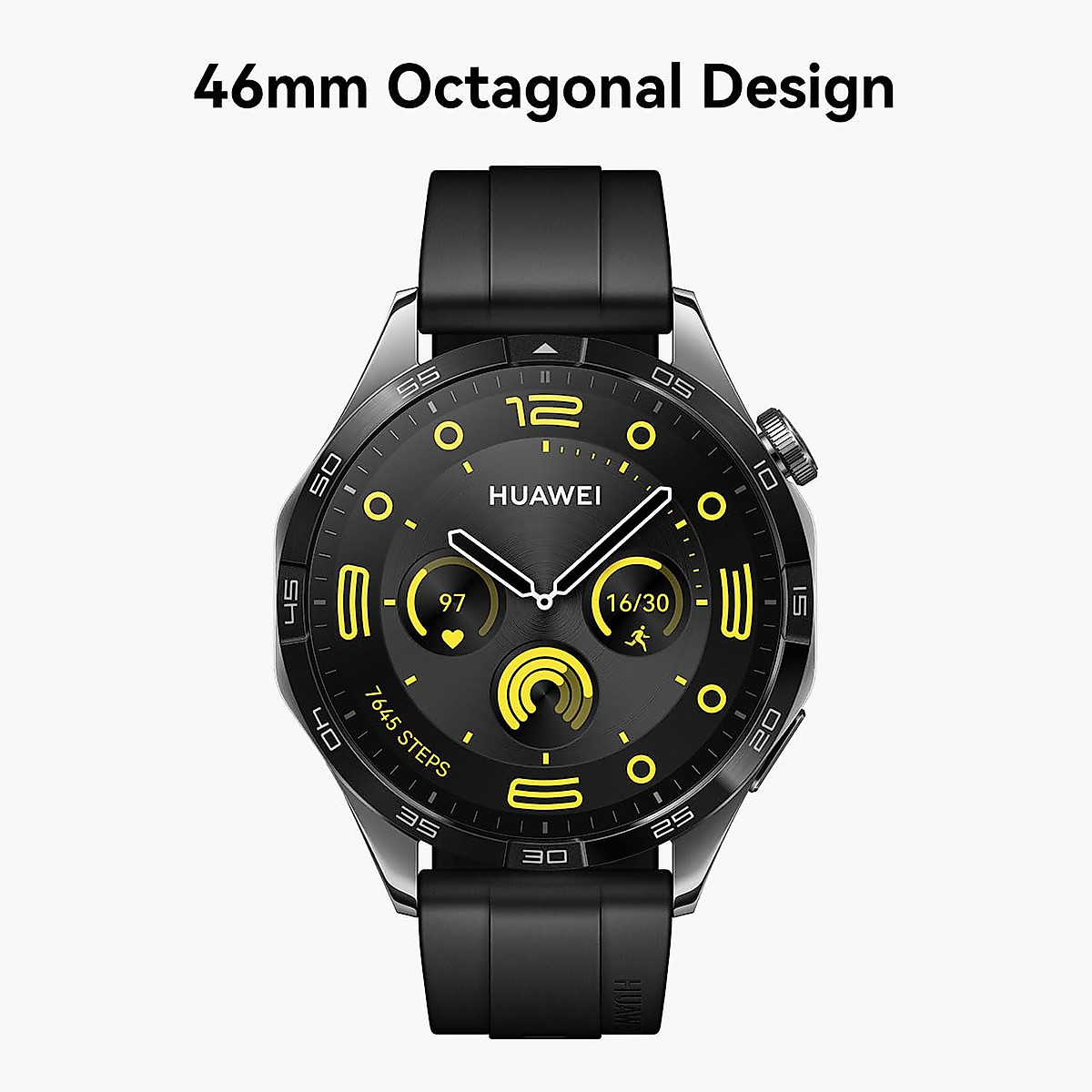 HUAWEI Watch GT 4 B19F 46mm Bluetooth Smartwatch 1.43" AMOLED Screen Fluoroelastomer Strap - Black