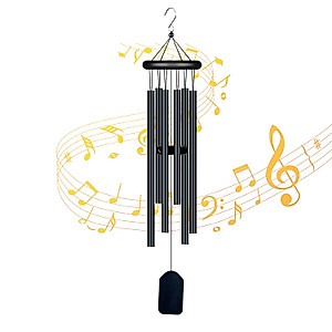 YEHSAL Garden Wind Chimes with 6 Aluminum Alloy Tubes and Hook,Memorial Wind Chimes for Home Decor Garden Patio Outdoor