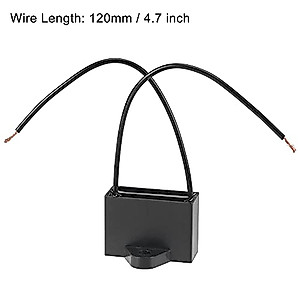 uxcell Ceiling Fan Capacitor CBB61 4.75uF 250V AC 2 Wires Metallized Polypropylene Film Capacitor 37x26x15mm for Electric Fan Pump Motor Generator 3Pcs