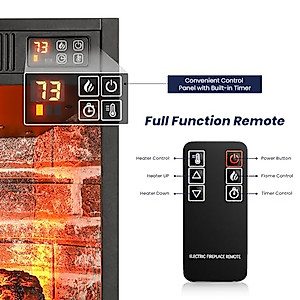 LGHM Farmhouse TV Console for 65 inch TV, Dark Rustic Oak Entertainment Center with Electric Fireplace, Sliding Barn Door