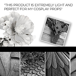 Moldable Cosplay Foam Clay (White) by Pixiss (300 Gram) Cosplay Foam Clay - High Density and Perfect for Intricate Designs | Air Dry | Great for Cutting with Knife or Rotary Tool, Sanding or Shaping