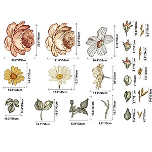 Murwall Kids Floral Wall Decal Soft Vintage Peony Flower Wall Sticker