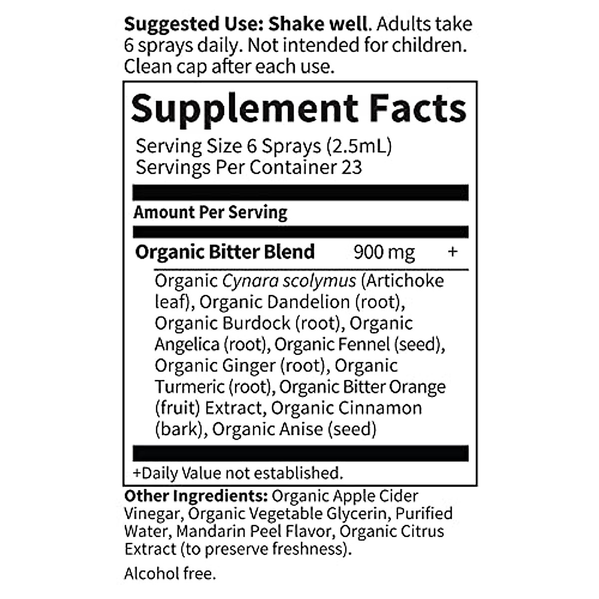 Garden of Life mykind Organics Liver Bitters Detox Spray, Liver Detox Herbal Bitters Artichoke Dandelion Burdock in Apple Cider Vinegar, Liver Cleanse Supplements for Digestive Health, 2 fl oz Liquid