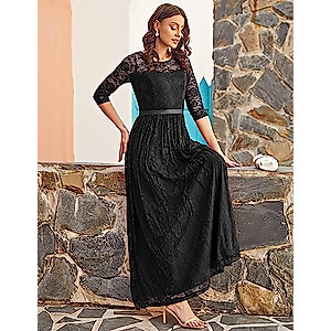 Wedtrend Black Bridesmaid Dress for Women Cocktail Party Dress Special Occasion Gowns and Evening Dresses Tea Length Mother of The Bride Dresses Sheer Sweetheart Neckline Dress WTL20007BlackL