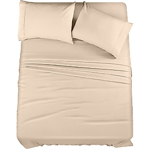 Utopia Bedding Full Bed Sheets Set - 4 Piece Bedding - Brushed Microfiber - Shrinkage and Fade Resistant - Easy Care (Full, Beige)