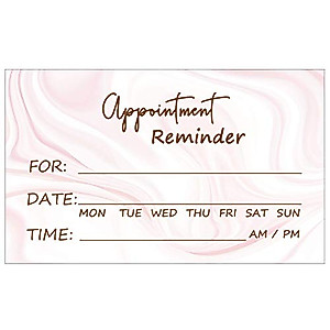 RXBC2011 Appointment Reminder Cards Marble pink and gold Pack of 100