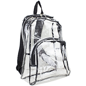 Eastsport Clear Dome Backpack with Adjustable Printed Padded Straps - Gray/Static Dots Print One_Size