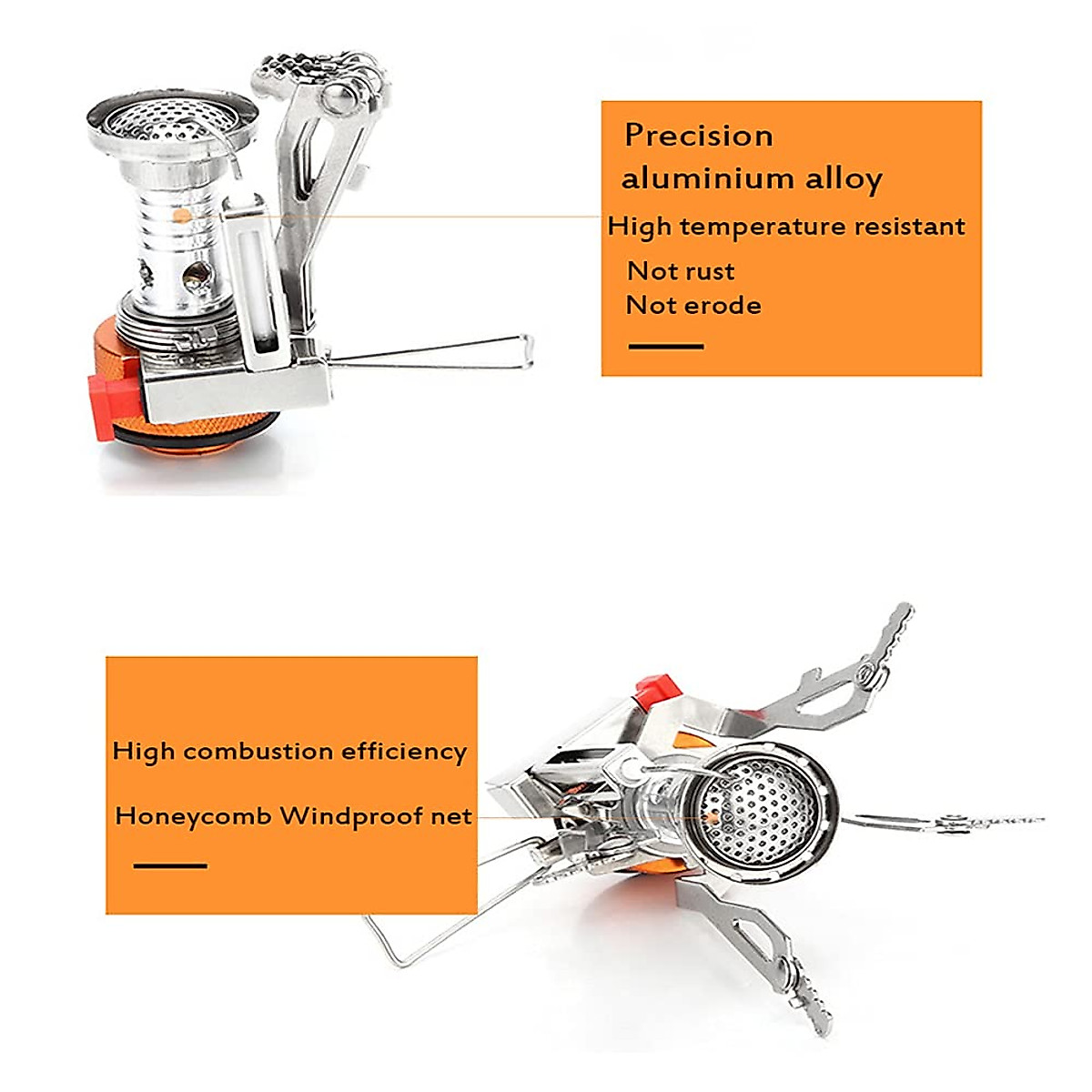AOTU Portable Mini Camping Stoves Backpacking Stove with Piezo Ignition Miniature Portable Picnic Camping Stove for Outdoor Camping Hiking Cooking(0.25 lb Portable Ultralight Burner)