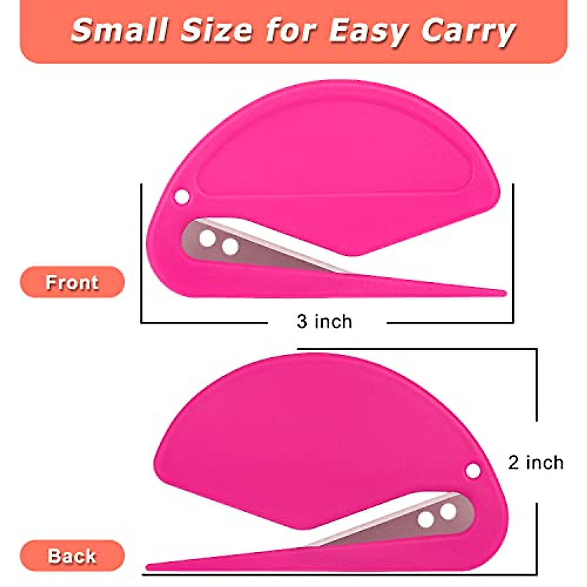 Tamaki 6 Pack Letter Opener Envelope Slitter Set Sharp and Efficient Open Envelopes with Ease (Black/Red/Yellow/Green/Rose/Blue)