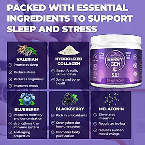 Berry Gen Sleep (3) | Natural Sleep Aid Supplement | Grass-Fed Collagen Peptides Type 1 & 3 | Non-GMO, Gluten Free | 205.5 Grams. (2)