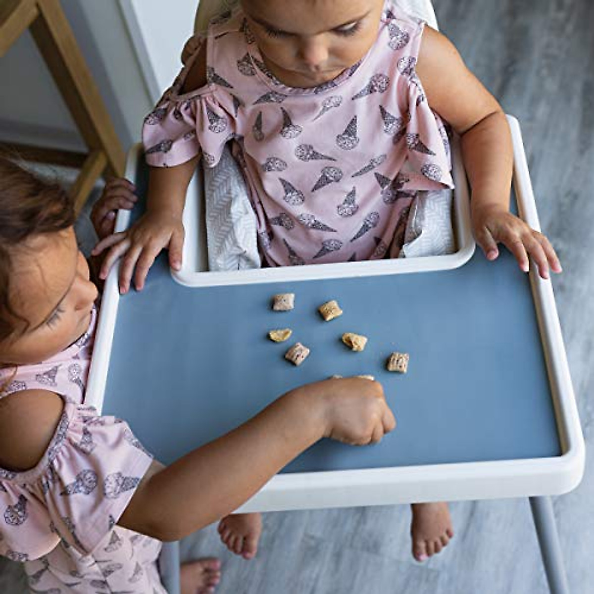 Mango Co. High Chair Placemat for Antilop Baby High Chair - BPA Free, Dishwasher Safe, Silicone Placemats - Finger Foods Placemat for Toddler and Baby (Ether Blue)