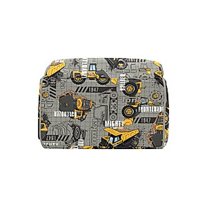 Construction Trucks Gray Personalized Diaper Backpack with Name,Custom Travel DayPack for Nappy Mommy Nursing Baby Bag One Size