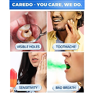 CAREDO Cavity Reversal Hydroxyapatite Toothpaste for Adults, Cavity Tooth Filler as Home Cavity Repair, Fluoride Free Reverse Cavities Treatment for Tooth Decay Repair, Remineralizing Repair 3.52OZ