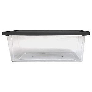 HOMZ Snaplock Stackable 6 Quart Clear Organizer Storage Container Bin with Tight Seal Gray Lid for Home Organization (20 Pack)