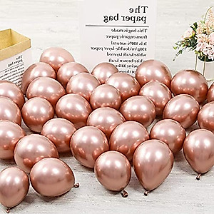 Rose Gold Metallic Chrome Balloons,60pcs 12 inch Latex Party Balloons for Birthday Wedding Bridal Shower Decoration