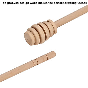 Wooden Honey Dippers 10 Pcs Set Honey Dipper Sticks Honey Mixing Stirrer for Party Favors Décor Food Boards, 5 Pcs 6 Inches & 5 Pcs 3 Inches