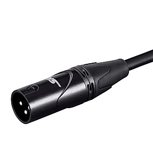 Monoprice Starquad XLR Male to XLR Female Microphone Cable - 3 Feet - Black, 24AWG, Optimized for Analog Audio - Gold Contacts - Stage Right Series