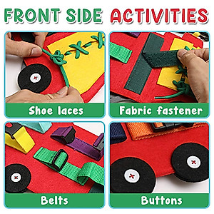 Busy Board, Montessori Toddler Activity Board, Sensory Board for Learning Fine Motor Skills, Car Ride Activities for Toddlers, Travel Toys for Plane, Valentines Gift for Kids, Birthday Gifts