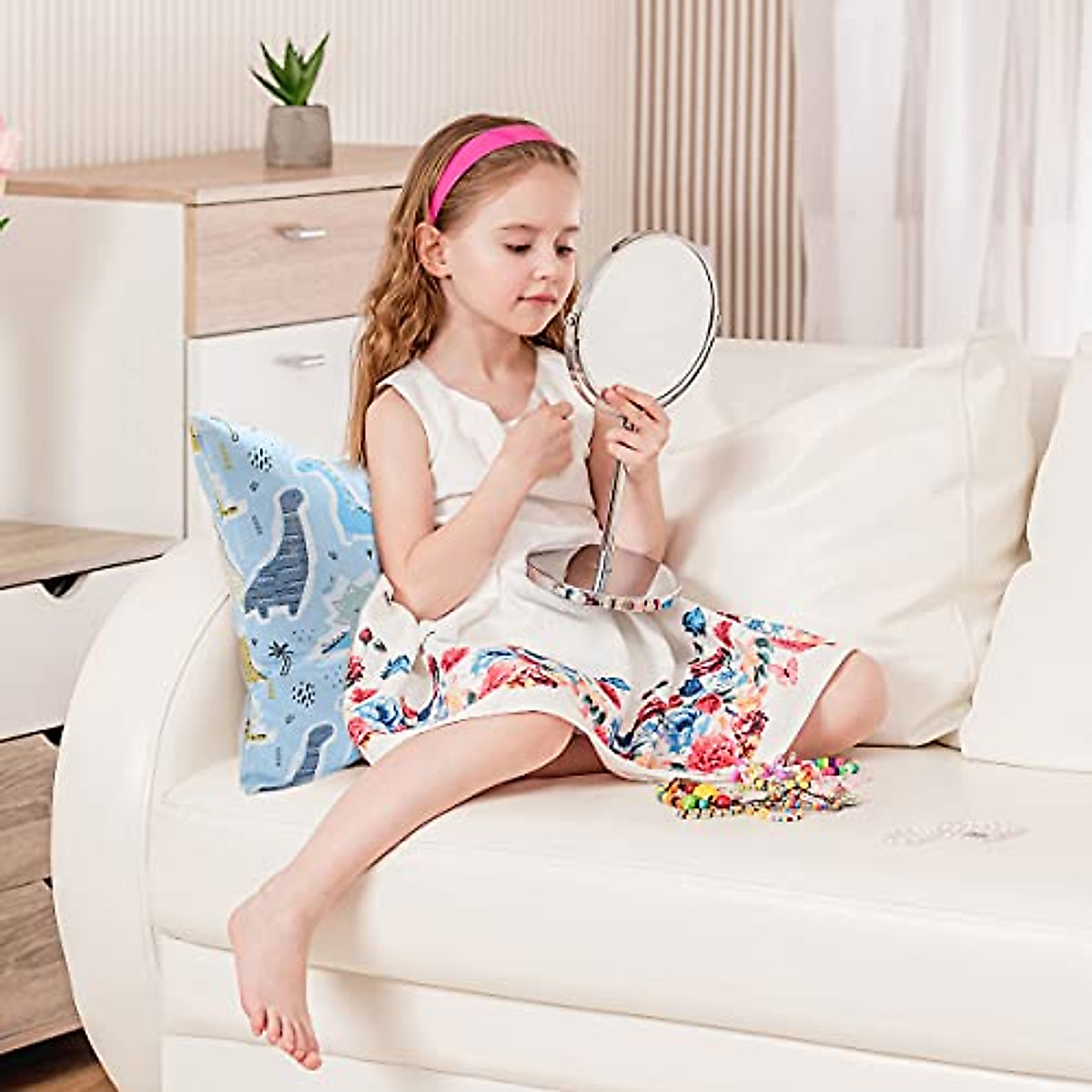 LIHABILAL Toddler Pillow,One 13X18 Soft Toddler Pillow with Two 100% Organic Cotton Pillowcases,Toddler Pillow for Sleeping for Boys and Girls Perfect for Travel, School, Nap - Crib Pillow