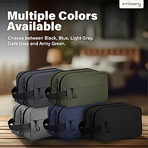 emissary Travel Toiletry Bag for Men, Water Resistant Travel Bathroom Bag Men's Shaving Kit, Dopp Kit for Men, Waterproof Toiletry Bag, Shaving Bag, Hygiene Bag, Mens Toiletry Travel Bag - Black