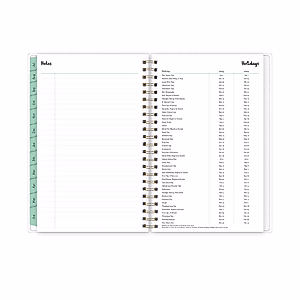 Blue Sky 2023-2024 Academic Year Weekly and Monthly Planner, 5" x 8", Frosted Flexible Cover, Wirebound, Laurel (144724)